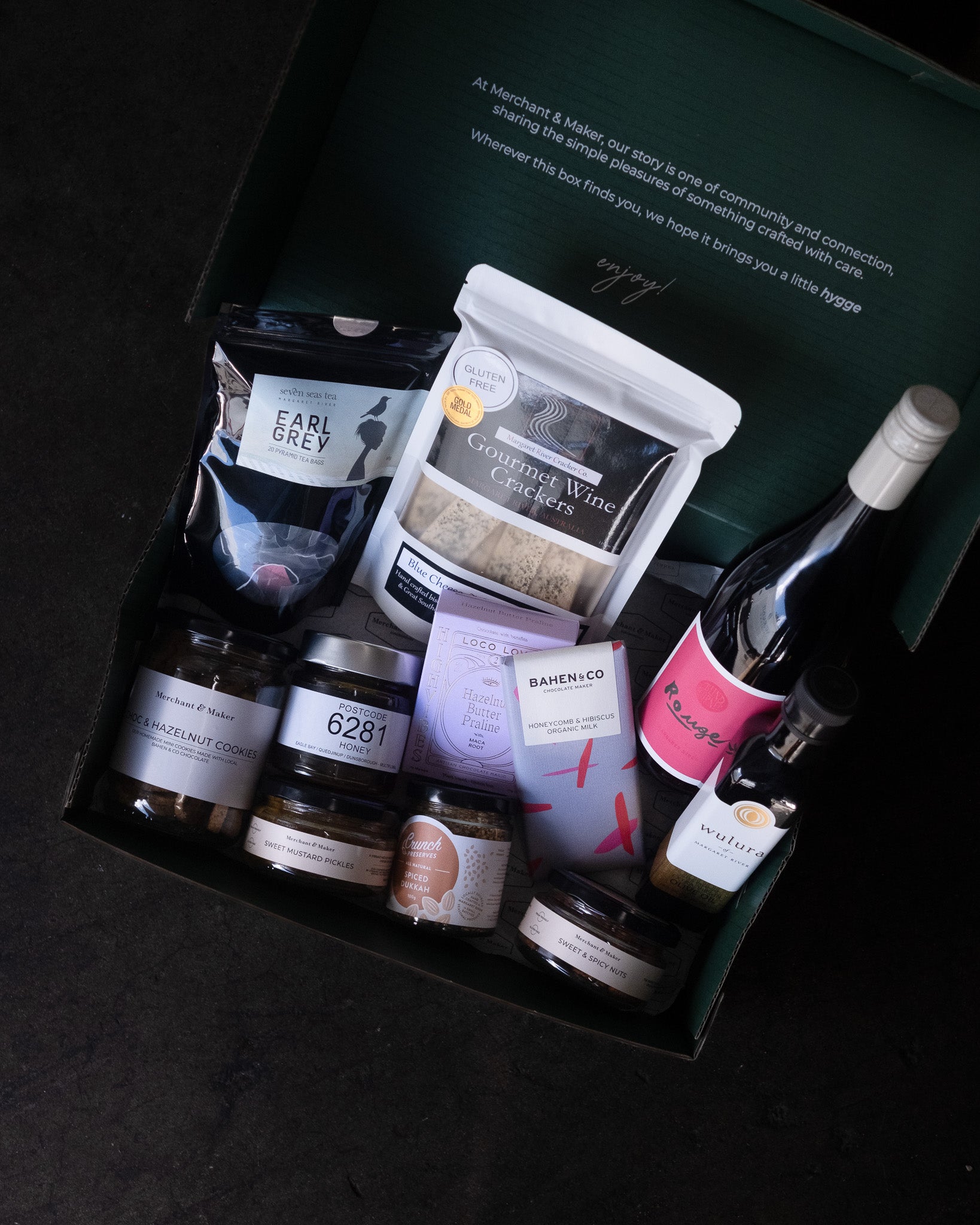 Premium Corporate Gift Hamper with Wine – Merchant and Maker